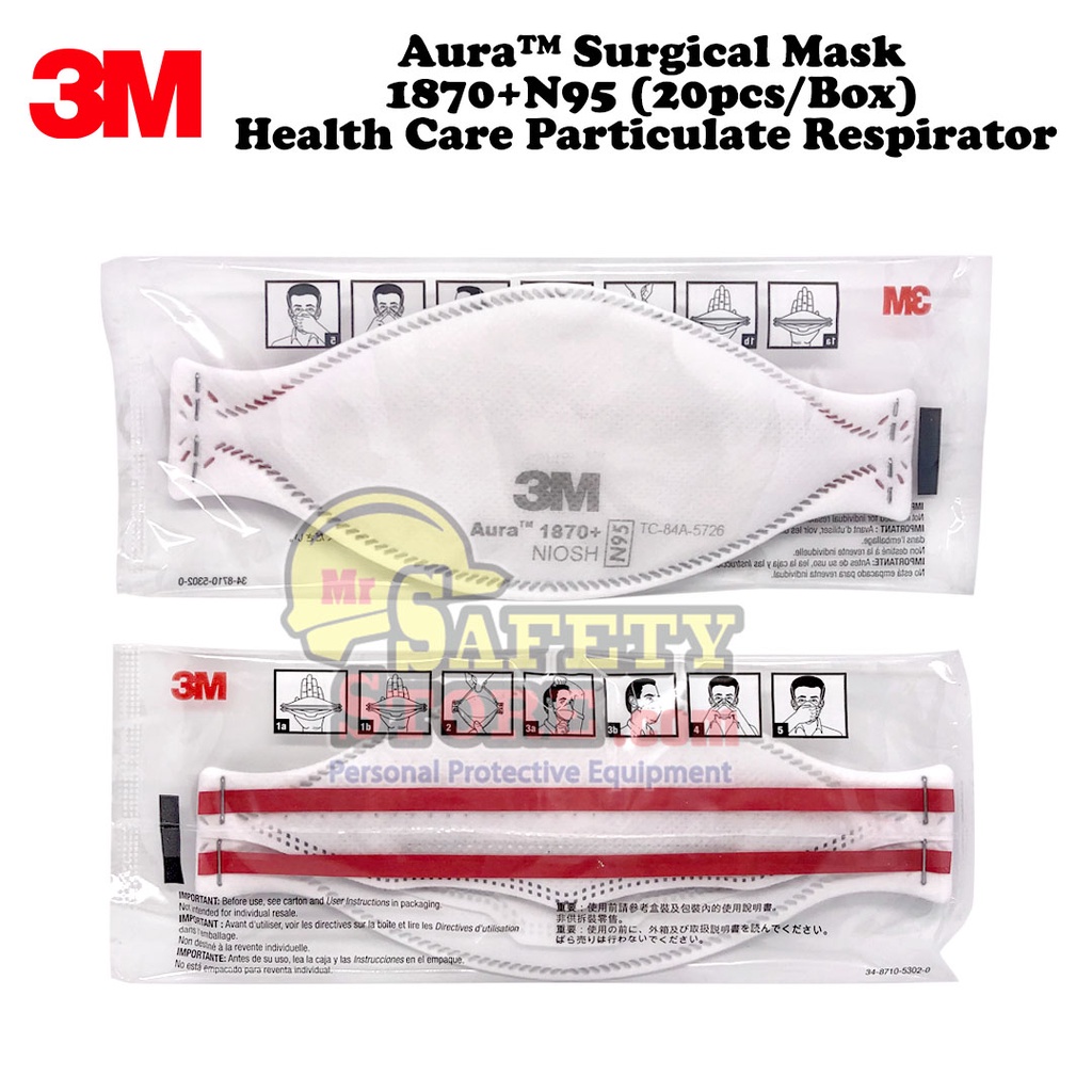 3M Aura™ Surgical Mask 1870+N95(20pcs/Box)Health Care Particulate ...