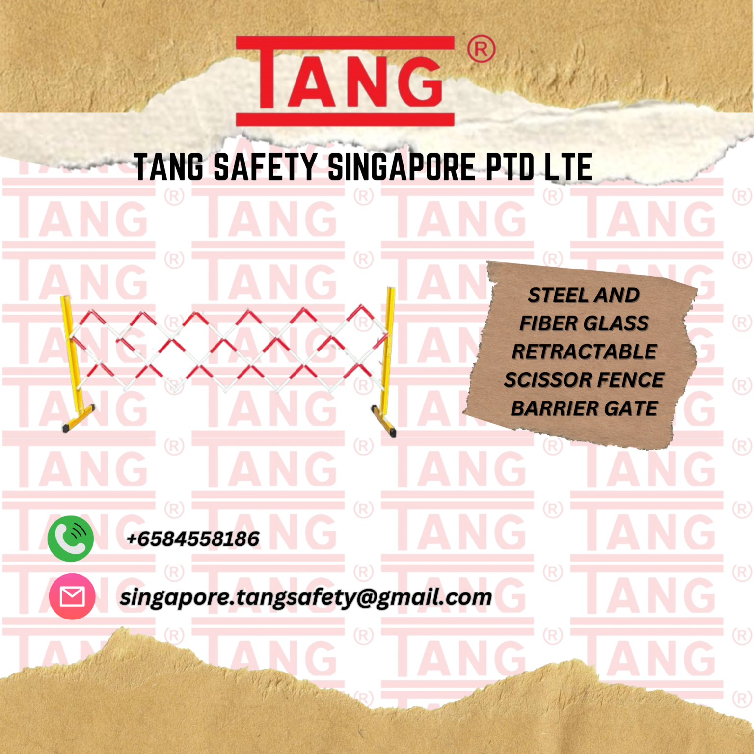 STEEL AND FIBER GLASS RETRACTABLE SCISSOR FENCE BARRIER GATE – TangSafety
