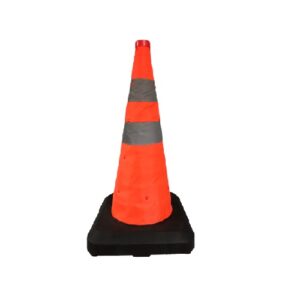 HEAVY DUTY COLLAPSIBLE TRAFFIC CONE WITH BLINKING LIGHT AND BLACK ...
